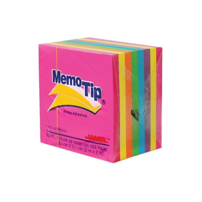 Memo Tip Notas Adhesivas Post Its Mini Cubo Fluorescentes